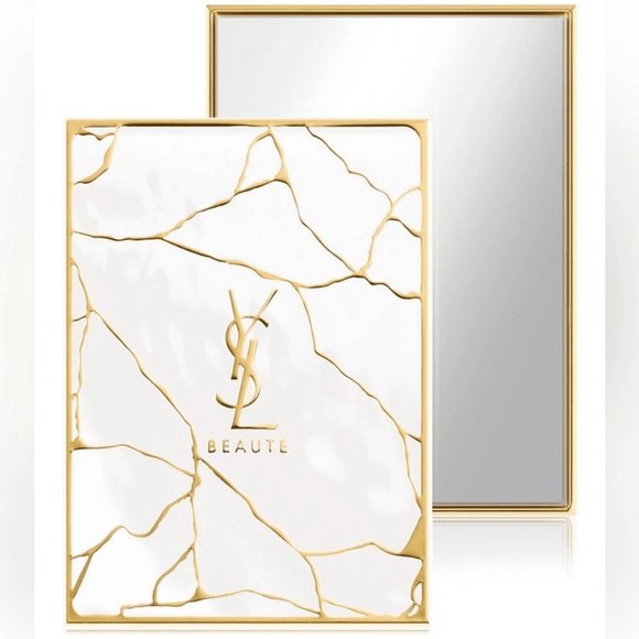 Other | Ysl Beaute Mirror Compact Makeup Beauty Gold White | Poshmark